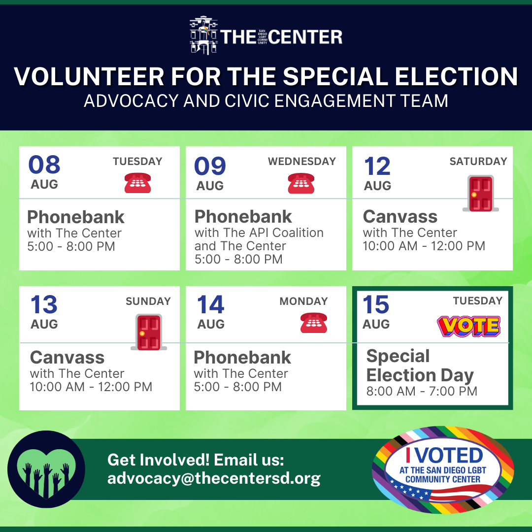 Canvass with The Center – August 13 – The San Diego LGBT Community Center
