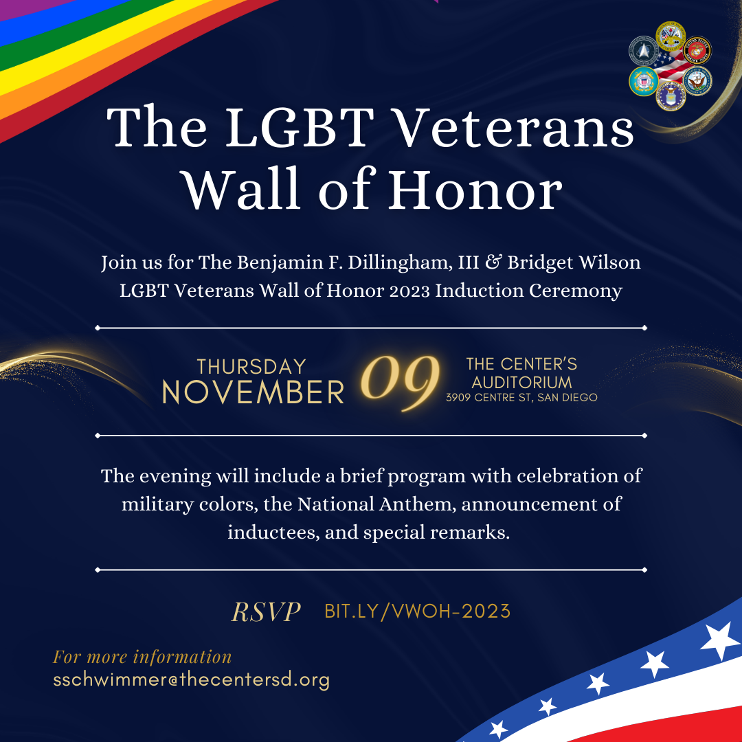 Veterans Wall Of Honor The San Diego Lgbt Community Center